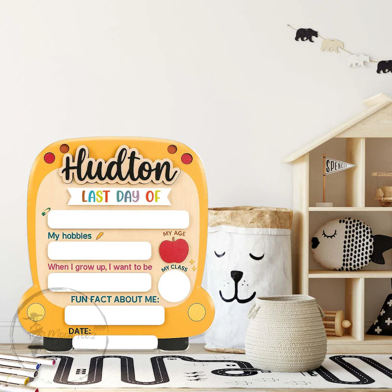 Personalized First Day School Sign, Kindergarten 1st Day of School Sig ...