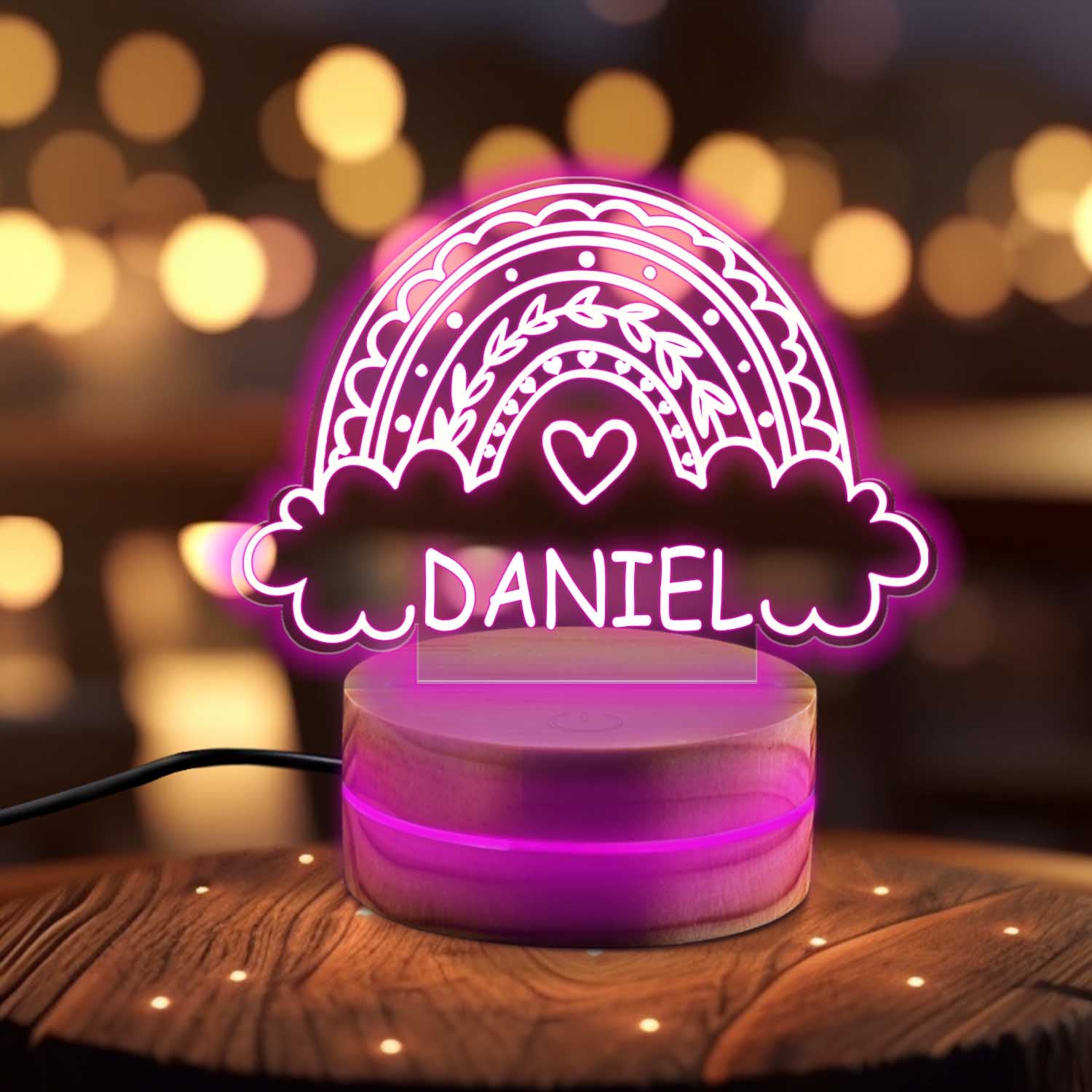 Personalized Rainbow Nightlight, Romantic Couple Gifts, Anniversary Gi ...