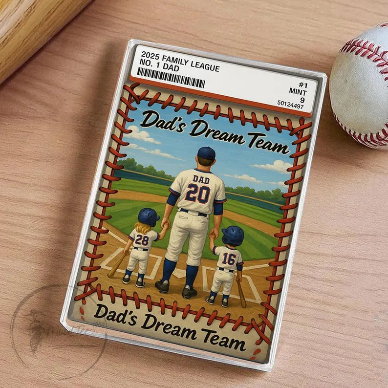 Personalized Baseball Dad Trading Card Theme Acrylic Block – Father's ...