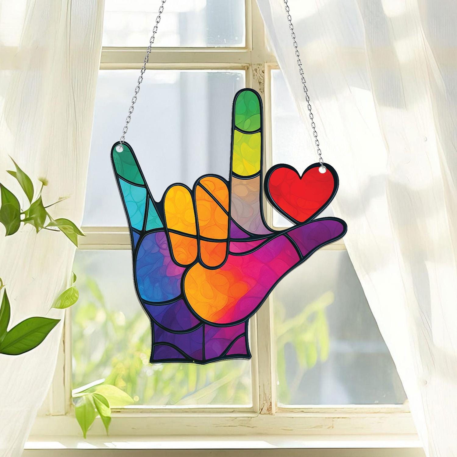 Sign Language Acrylic Window Hanging, Sign Language Gift, ASL Gift, AS ...