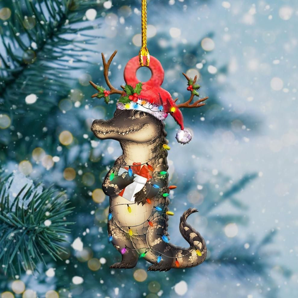 Alligator Christmas Lights Shape Ornament, Christmas Ornament Gift, Ch ...