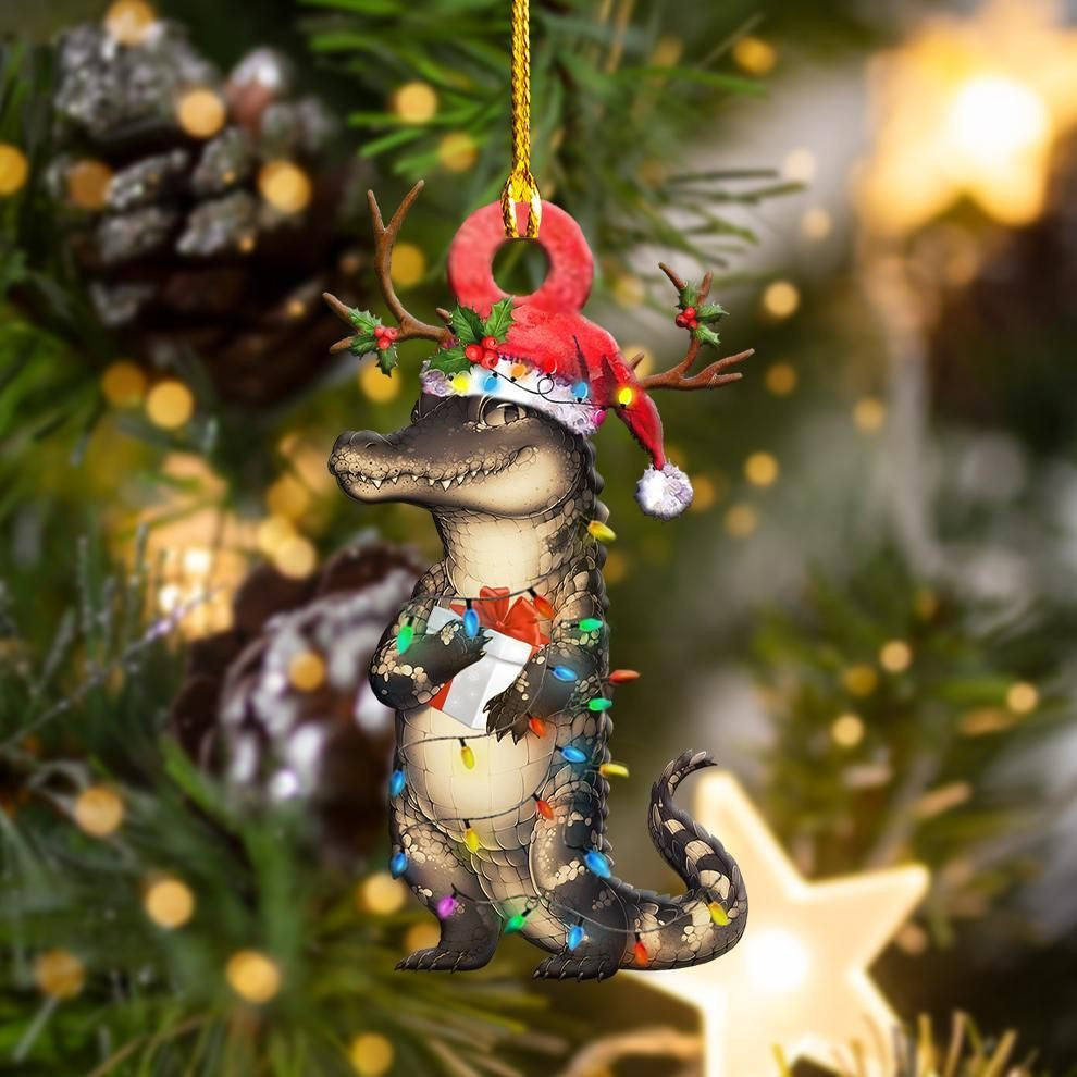 Alligator Christmas Lights Shape Ornament, Christmas Ornament Gift, Ch ...